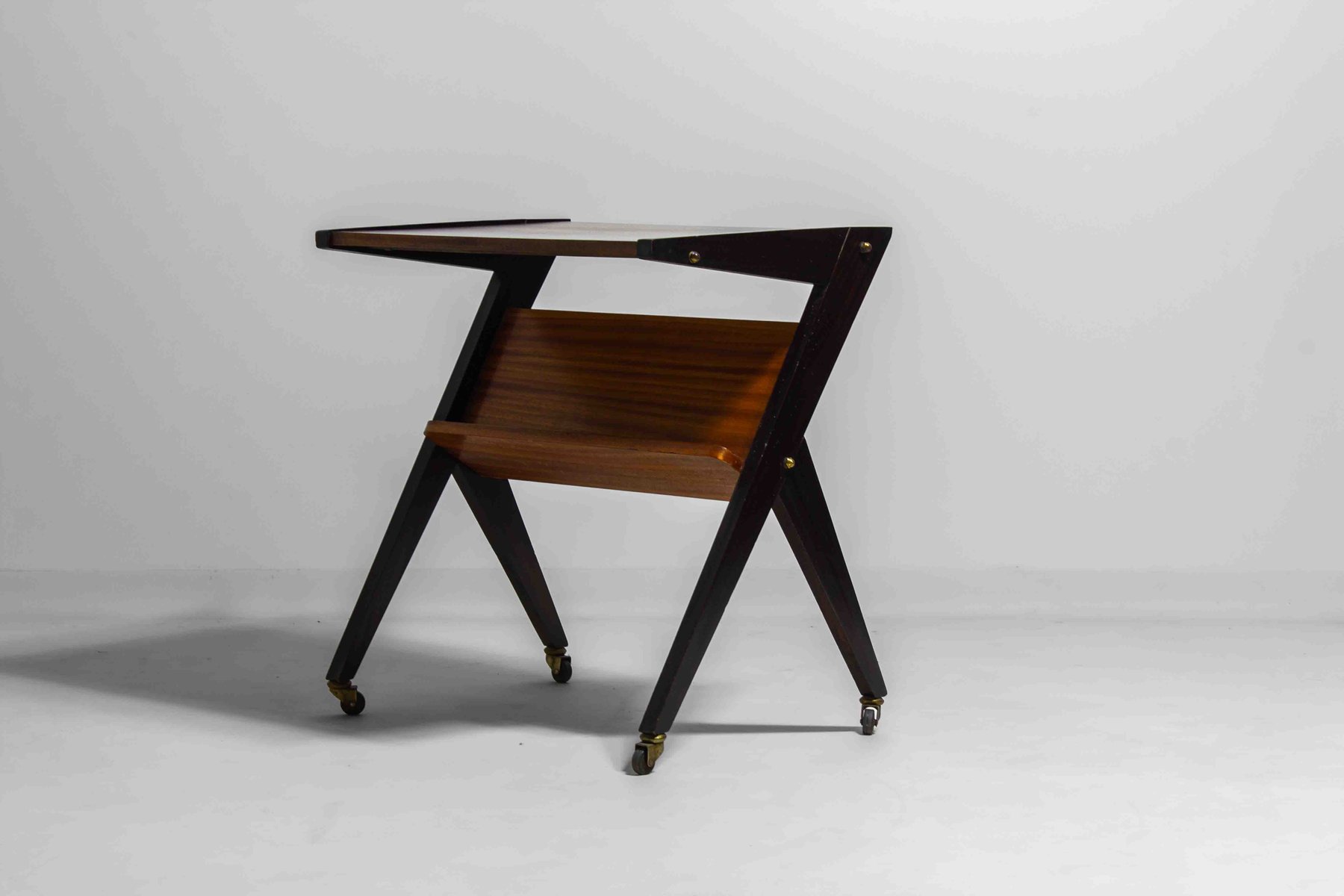 Mid-Century Z-Shaped Bar Trolley, Belgium, 1960s for sale at Pamono