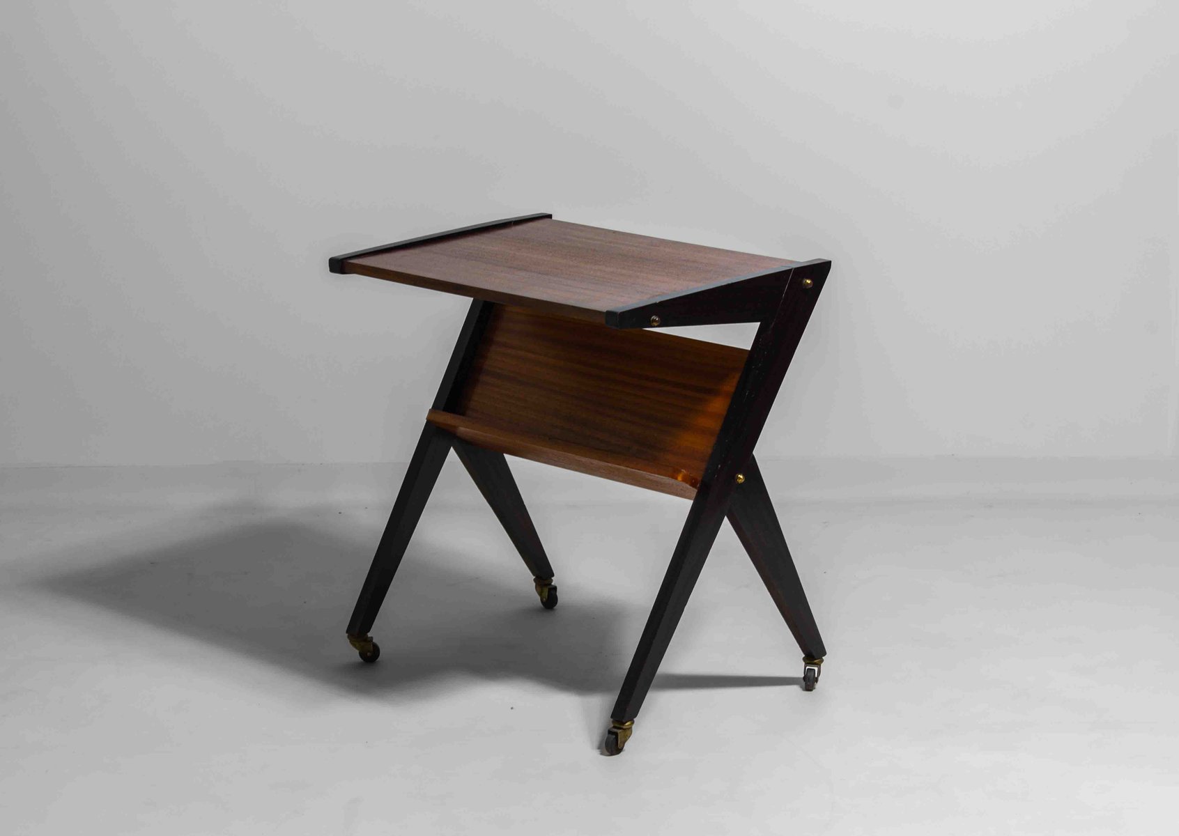 Mid-Century Z-Shaped Bar Trolley, Belgium, 1960s for sale at Pamono