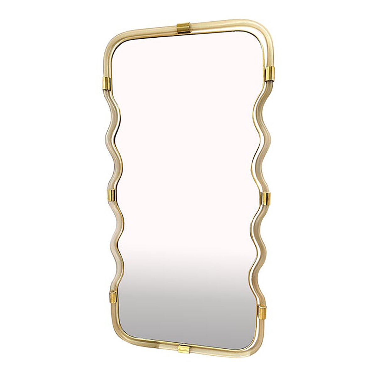 Wave Mirror in Gold Torchon by Simoeng for sale at Pamono