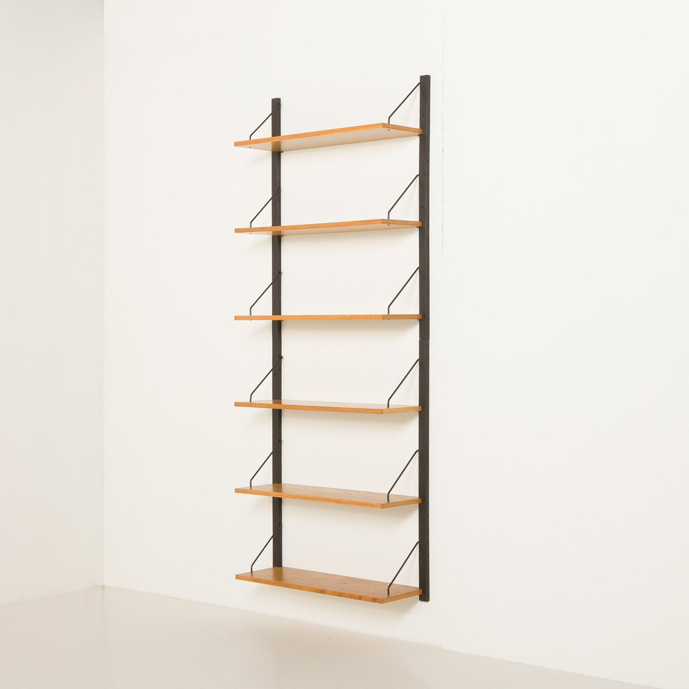 Scandinavian Modular Oak Shelving System, 1960s for sale at Pamono
