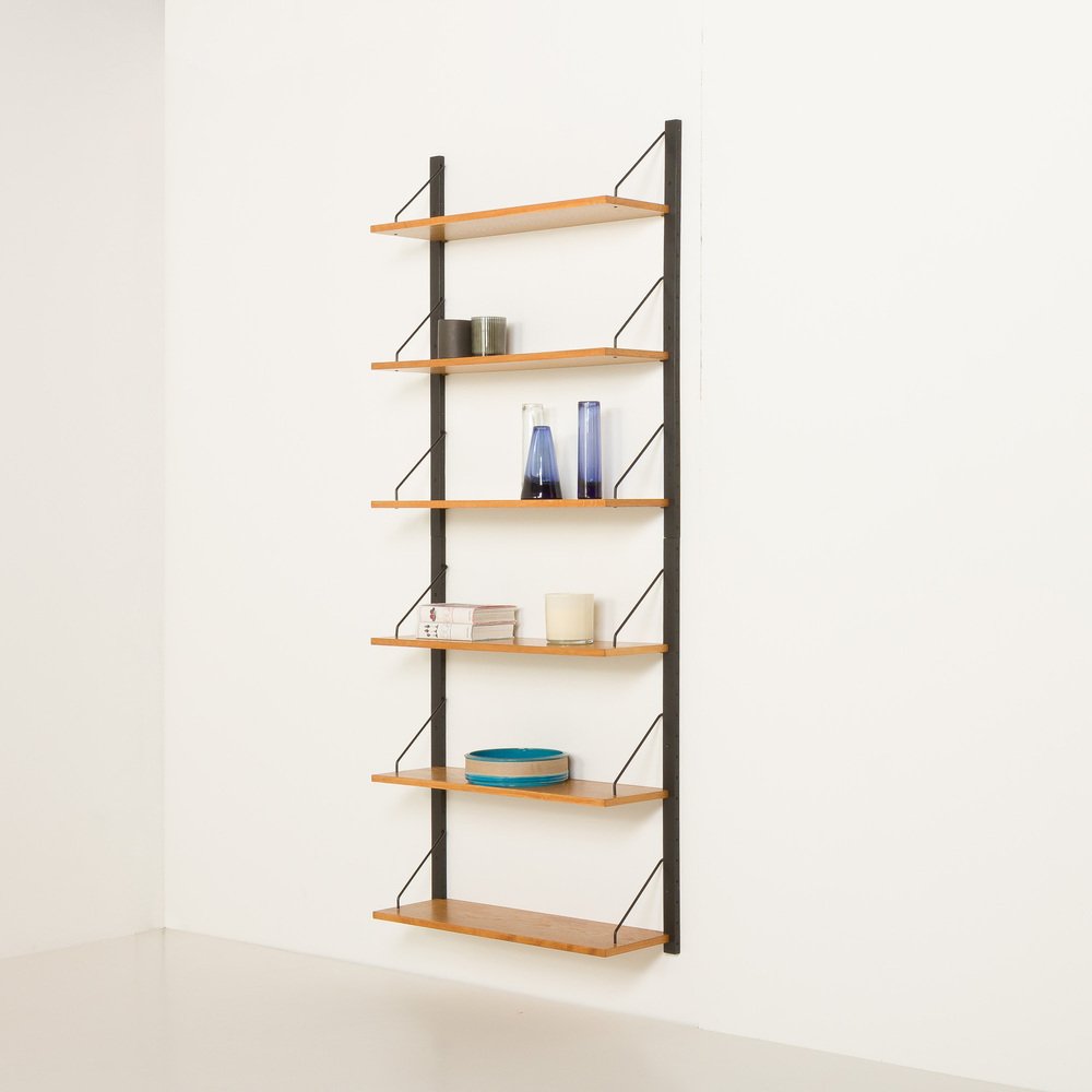 Scandinavian Modular Oak Shelving System, 1960s for sale at Pamono