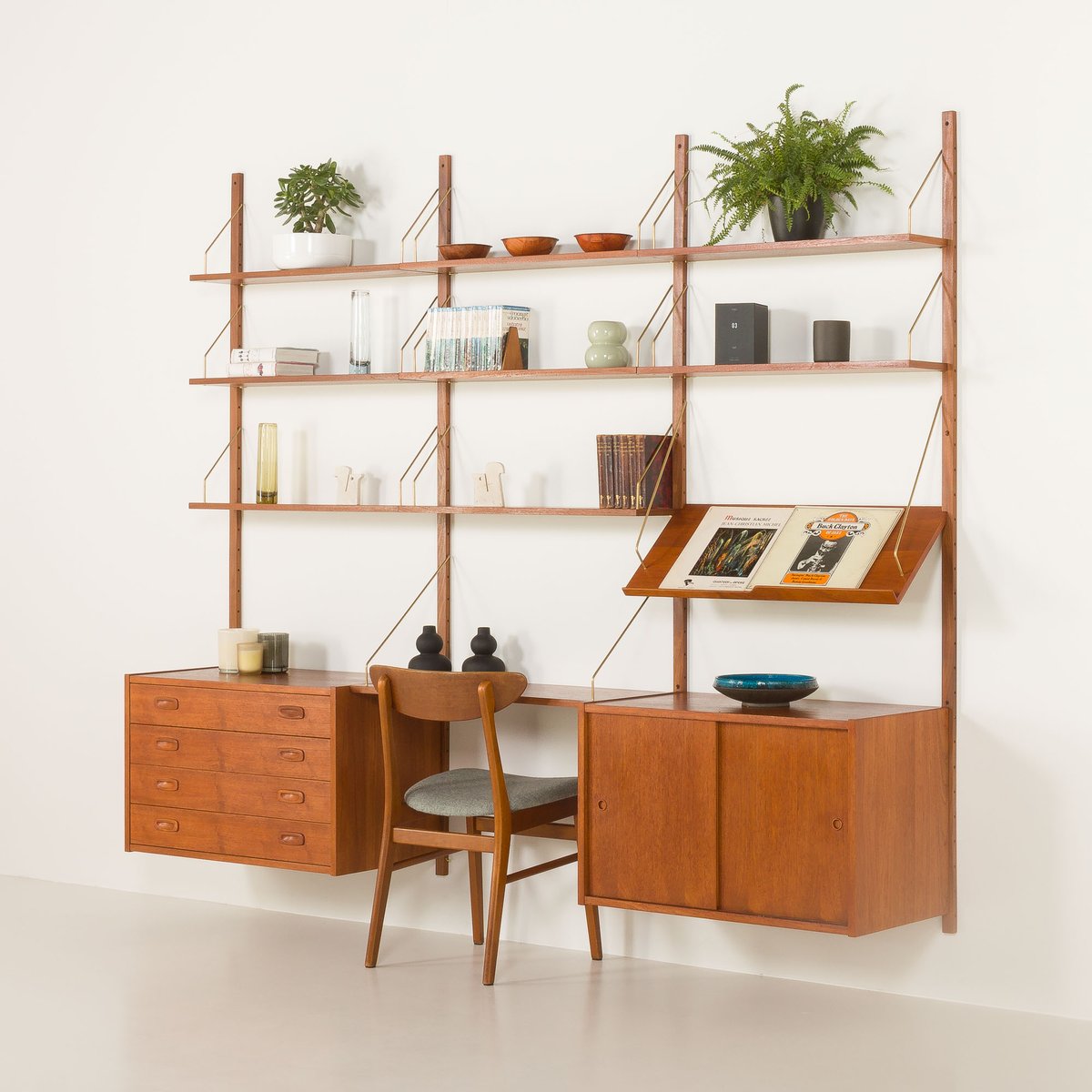 Mid-Century PS System Wall Unit in Teak by Preben Sorensen for Randers ...