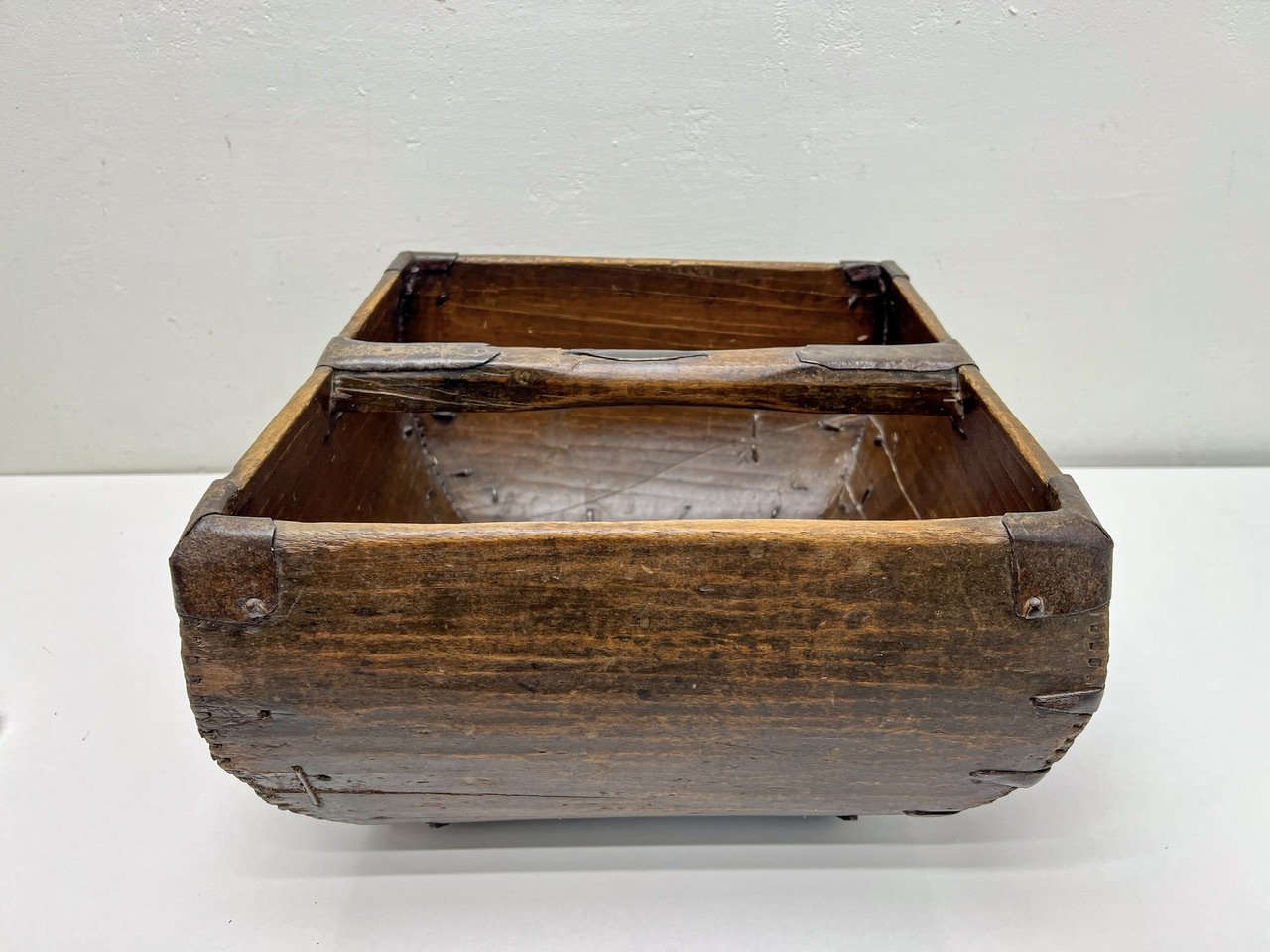 Antique Primitive Chinese Rice Basket in Wood and Iron, 1900s for sale ...