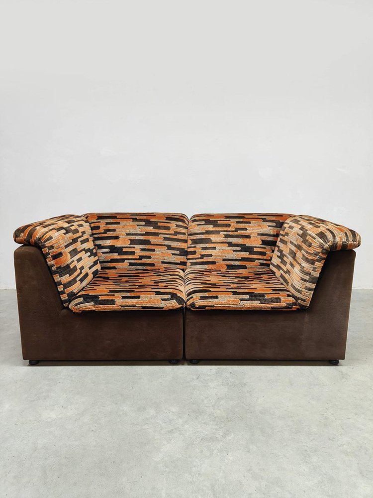 Vintage Graphic Modular 2 Seater Sofa Elements, 1970s for sale at Pamono