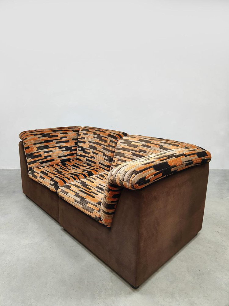 Vintage Graphic Modular 2 Seater Sofa Elements, 1970s for sale at Pamono
