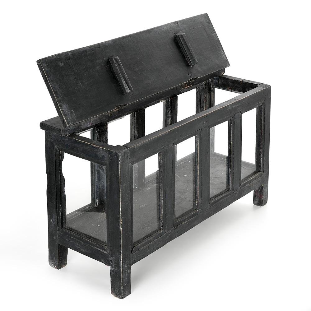 Small Display Case on Legs with Black Finish for sale at Pamono