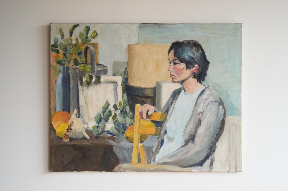Jacques van Loock, Portrait of a Sitting Woman, Oil on Canvas, 1950s ...