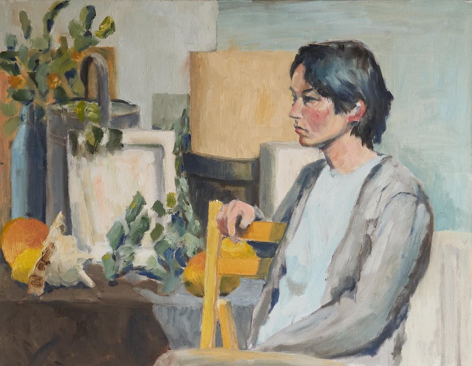 Jacques van Loock, Portrait of a Sitting Woman, Oil on Canvas, 1950s ...