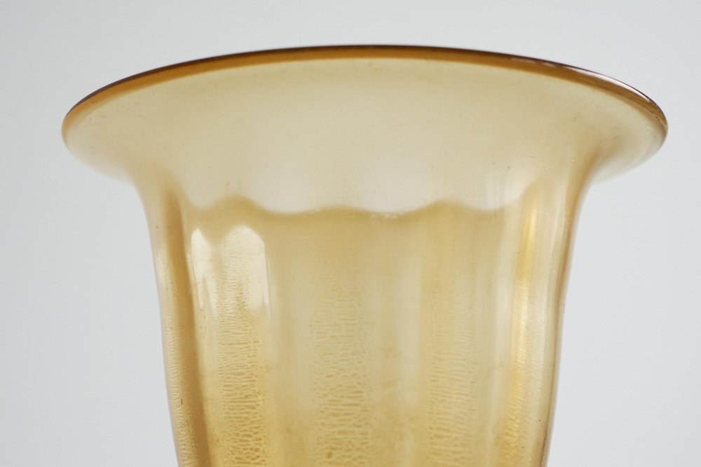 Art Glass Vase in Crackle and Gold by Andries Dirk Copier for ...