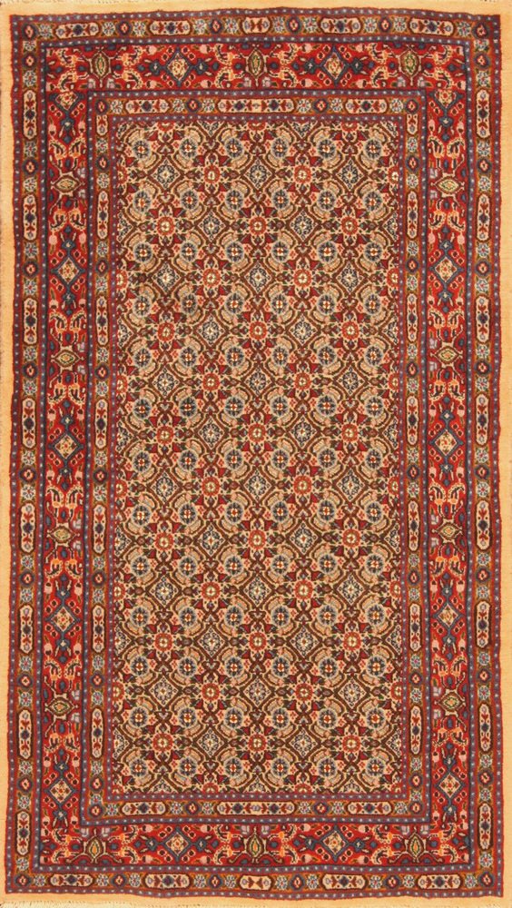 Middle Eastern Floral Hand-Knotted Rug for sale at Pamono