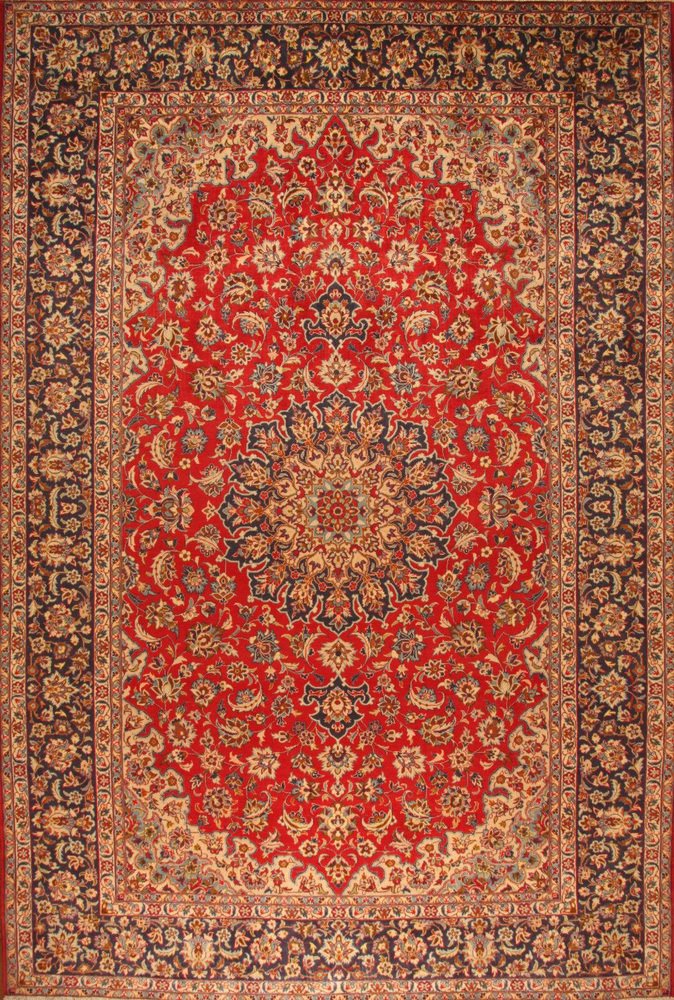 Hand-Knotted Middle Eastern Wool Rug with Plant Dyes for sale at Pamono