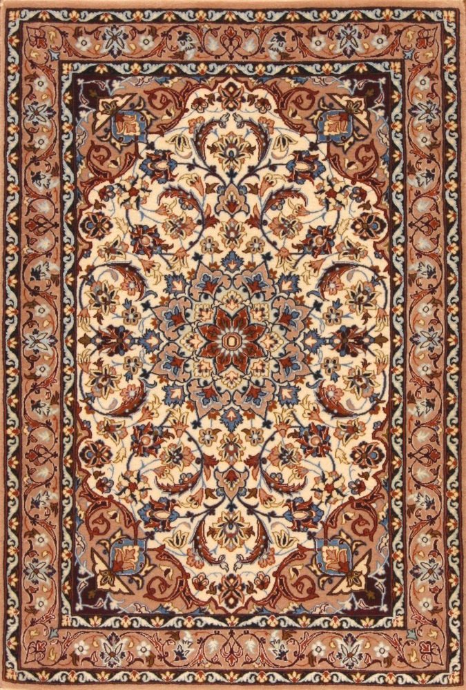 Hand-Knotted Middle Eastern Rug in Wool & Silk with Plant Dyes for sale ...