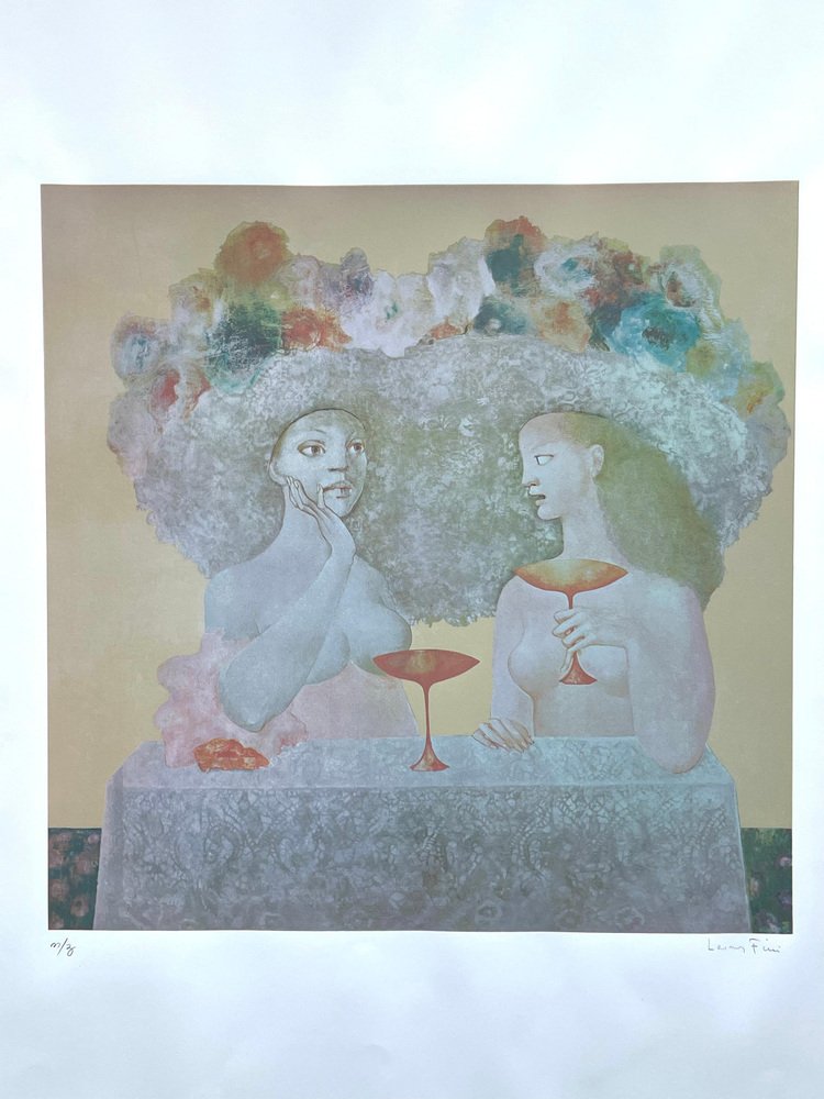 Leonor Fini, Composizione figurativa, Serigrafia originale su carta ...