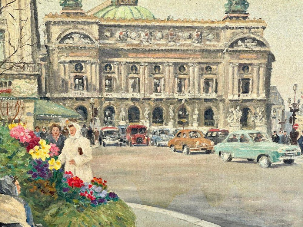 Georges Lattès, Paris, Place de l'Opéra, Oil Painting, Framed for sale ...