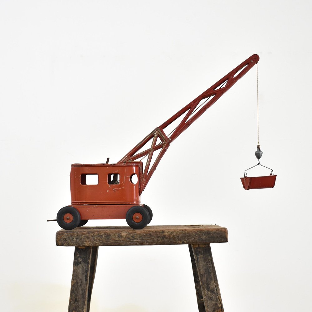 Vintage Metal Toy Crane by Joustra, 1950s for sale at Pamono