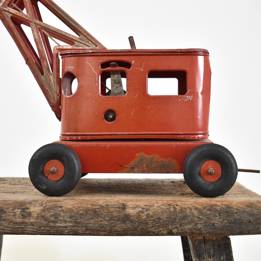 Vintage Metal Toy Crane by Joustra, 1950s for sale at Pamono