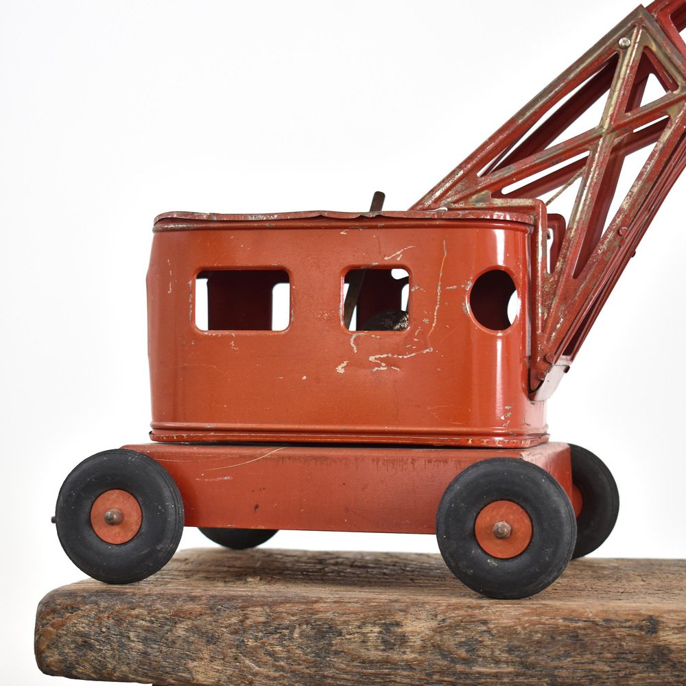 Vintage Metal Toy Crane by Joustra, 1950s for sale at Pamono