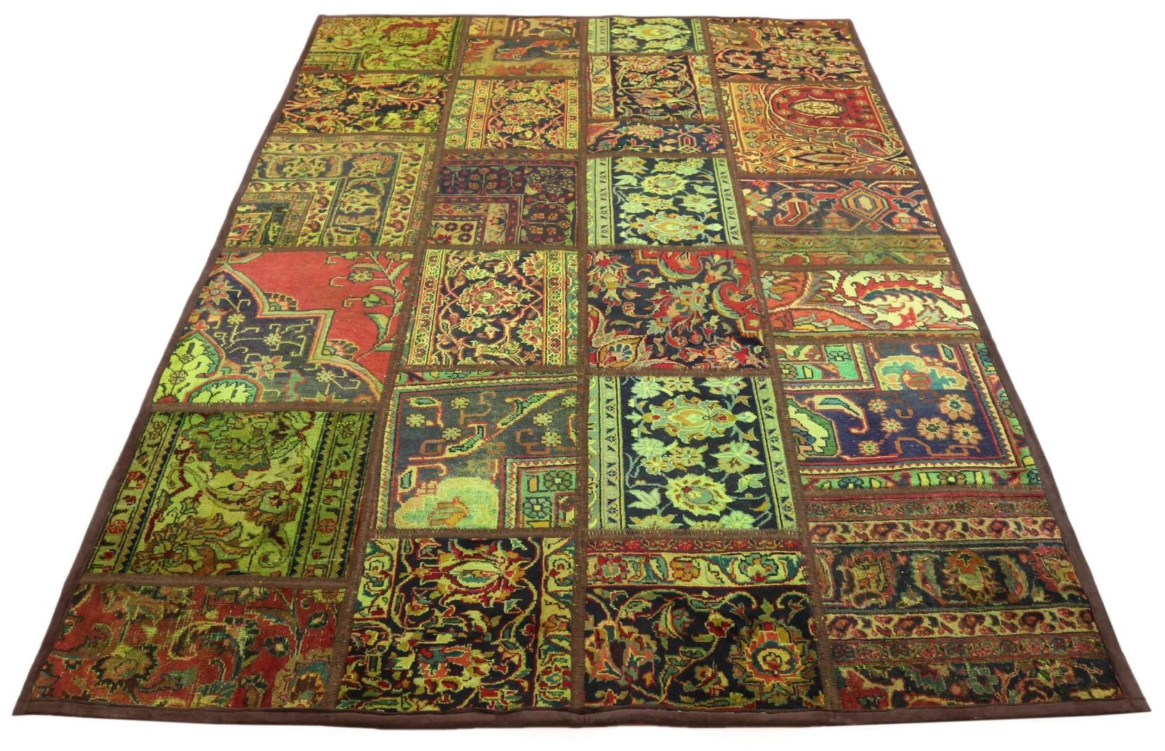 Hand-Knotted Middle Eastern Patchwork Rug with Geometric Shapes for ...