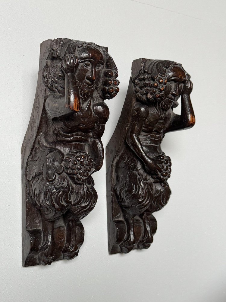 Hand-Carved Satyrs, 18th Century, Set of 2 for sale at Pamono