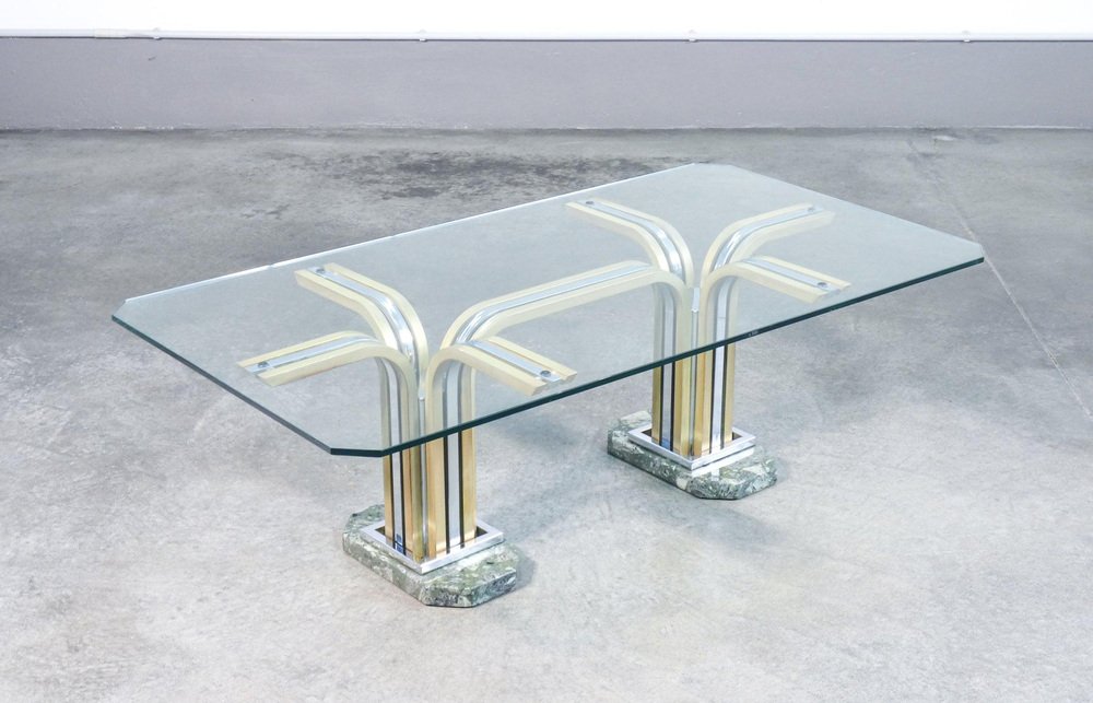 Italian Glass Coffee Table for sale at Pamono