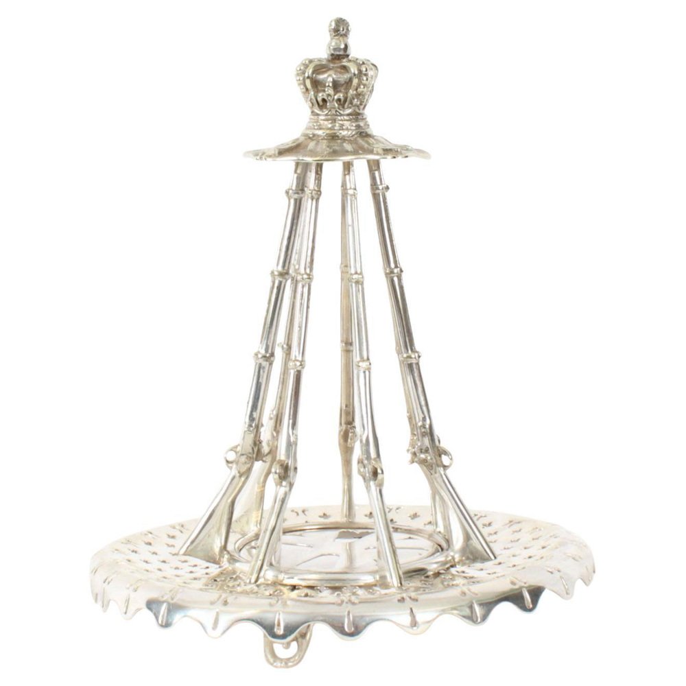 20th Century Silver Plated Coronet & Rifles Toast Rack, 1890s for sale ...
