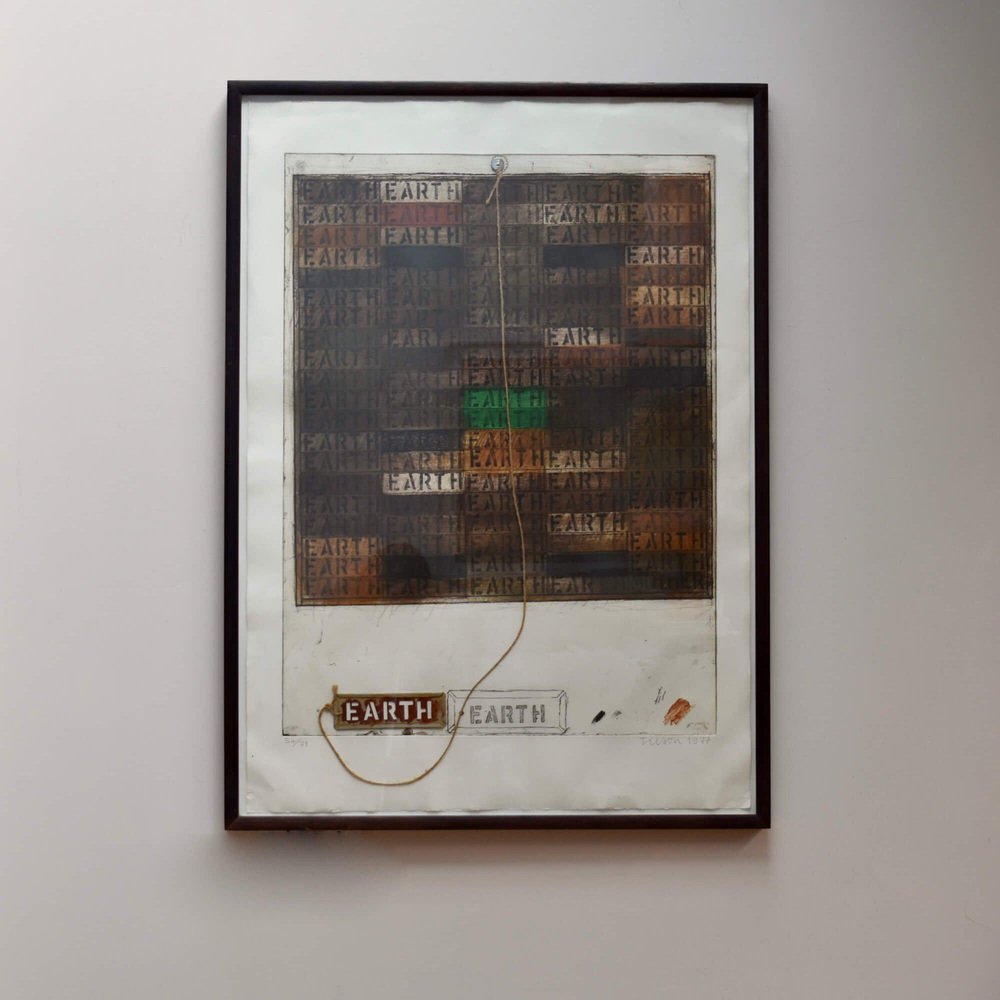 Joe Tilson R.A., Earth Mantra, 1977, Etching, Framed for sale at Pamono