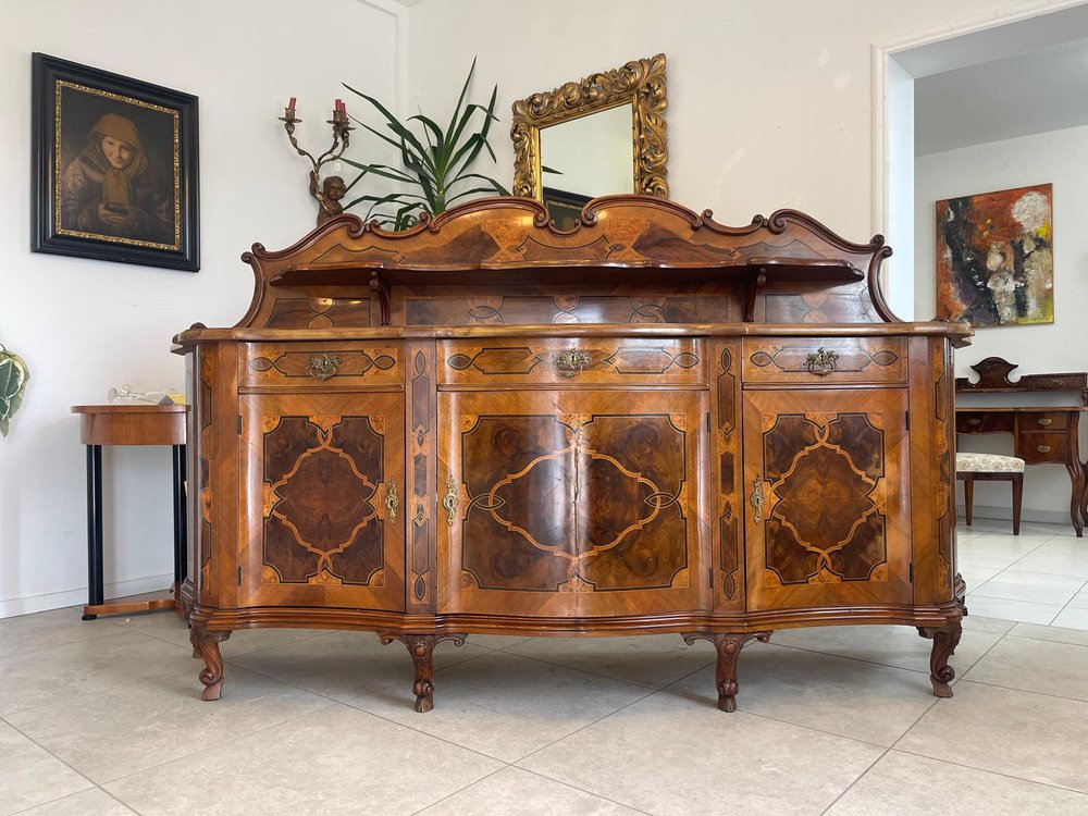 Enfilade ou Commode à Tiroirs Baroque en Marqueterie, 1920s en vente ...