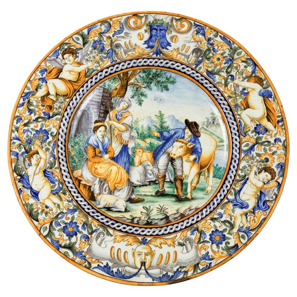 Plate from Castelli, Italy, 19th Century for sale at Pamono