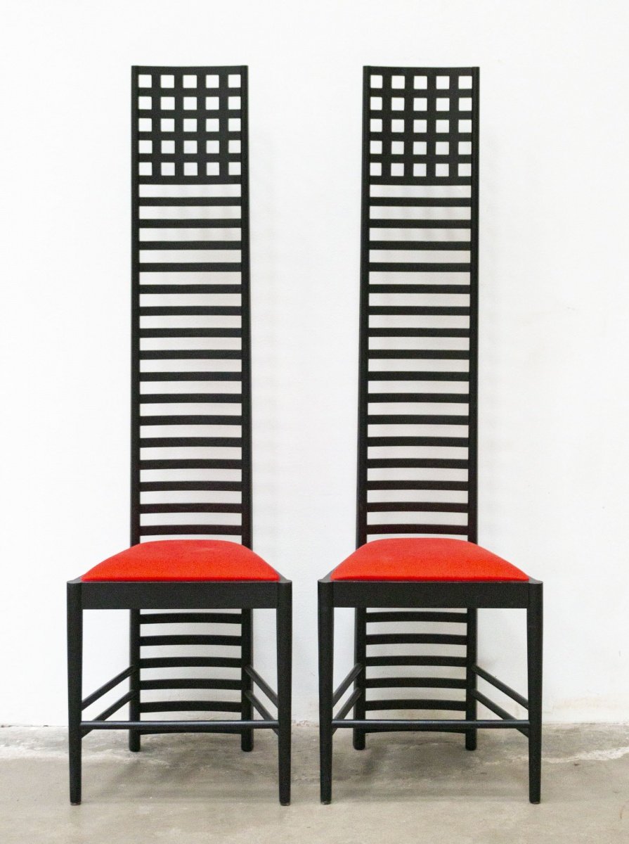 Set of Side Chairs by Charles Rennie Mackintosh for Cassina, 1980s for ...