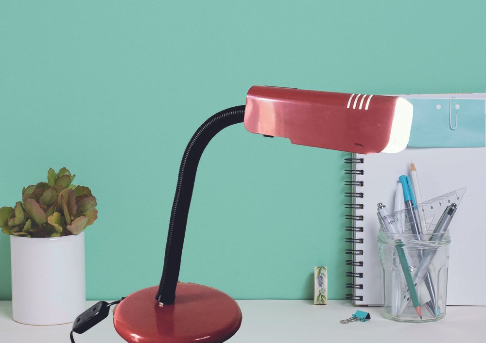 Red Desk Lamp by Targetti Italia, 1970s for sale at Pamono