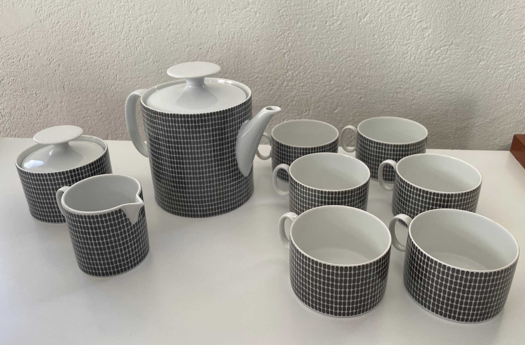 Medaillon Onyx Tea Set by Theo Baumann and Richard Scharrer for Thomas ...