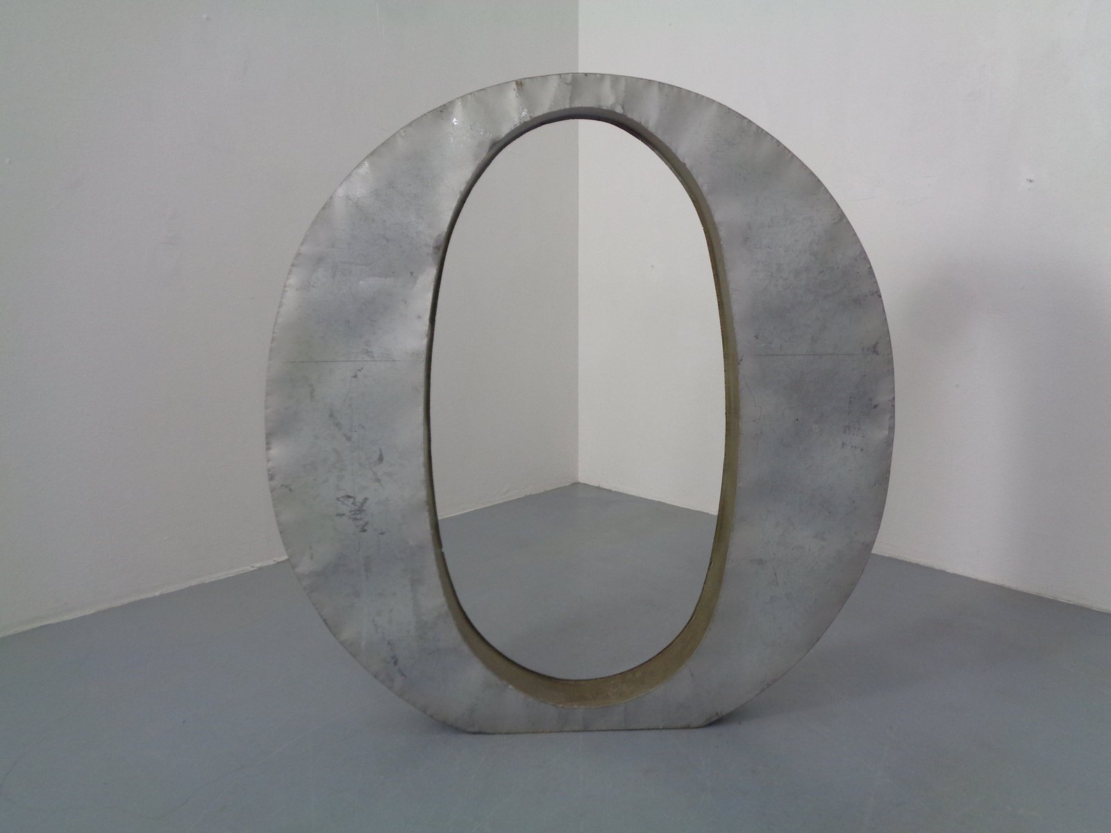 Large Industrial Letter O in Aluminum, 1960s for sale at Pamono