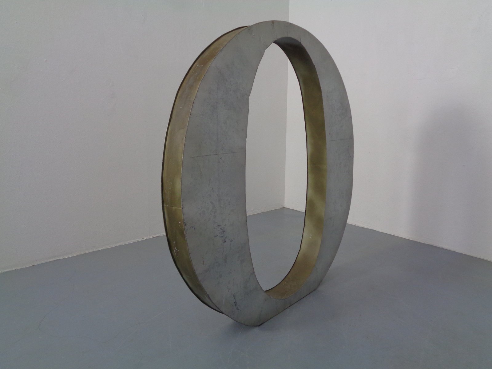 Large Industrial Letter O in Aluminum, 1960s for sale at Pamono