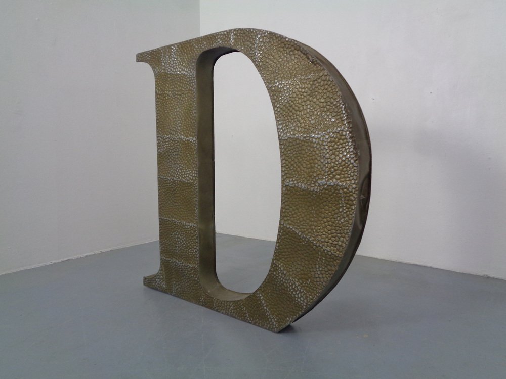 Large Industrial Letter D in Aluminum, 1960s for sale at Pamono