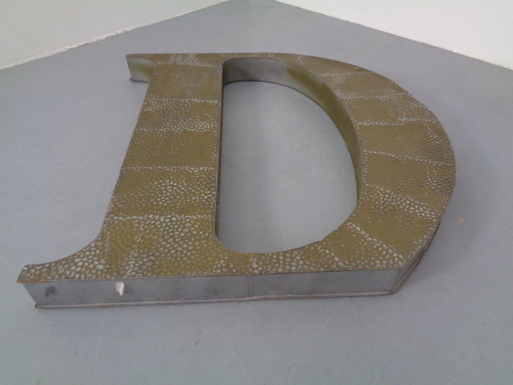Large Industrial Letter D in Aluminum, 1960s for sale at Pamono