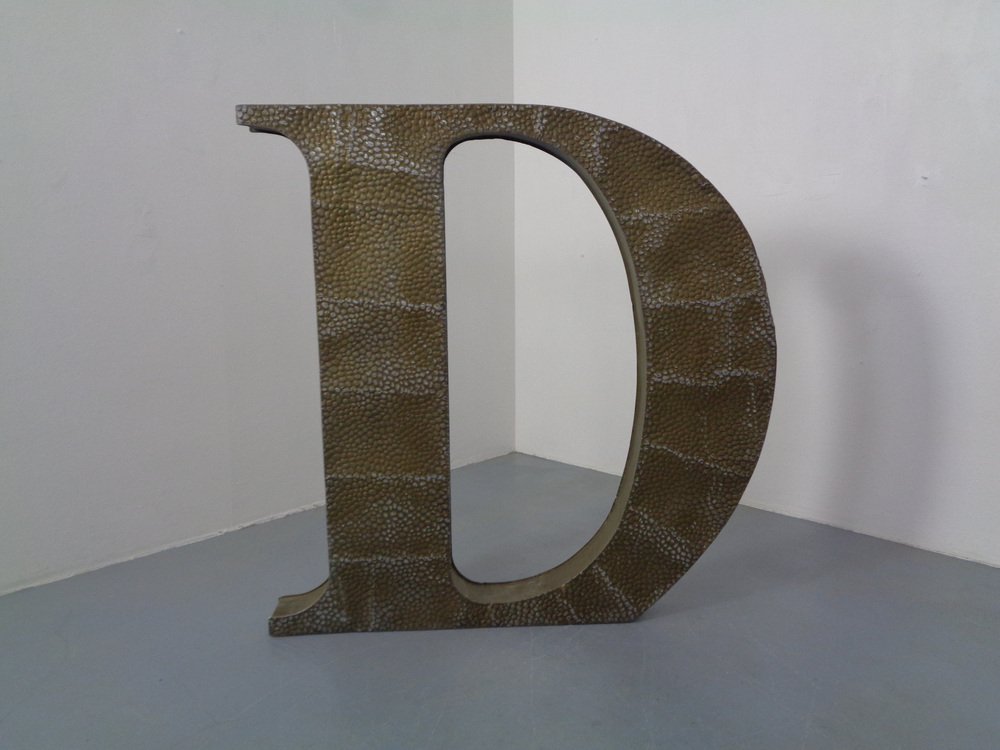 Large Industrial Letter D in Aluminum, 1960s for sale at Pamono
