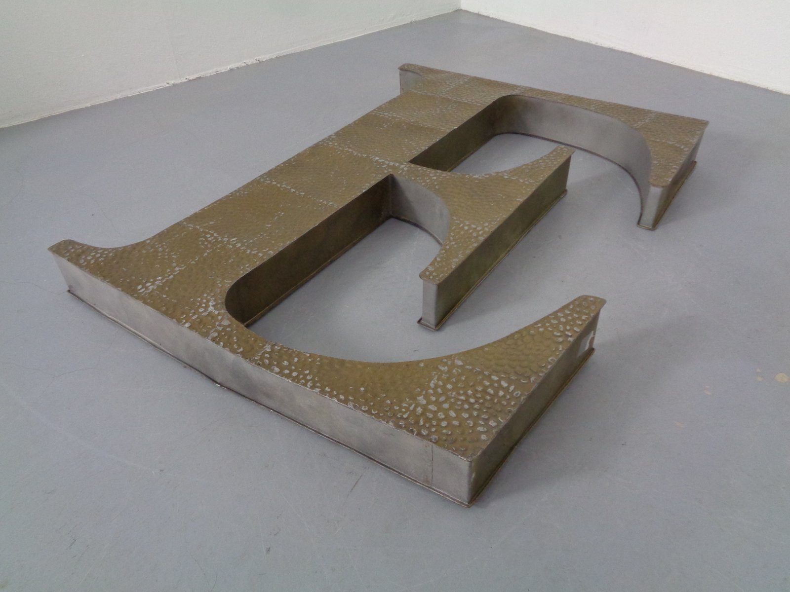 Large Industrial Letter E in Aluminum, 1960s for sale at Pamono