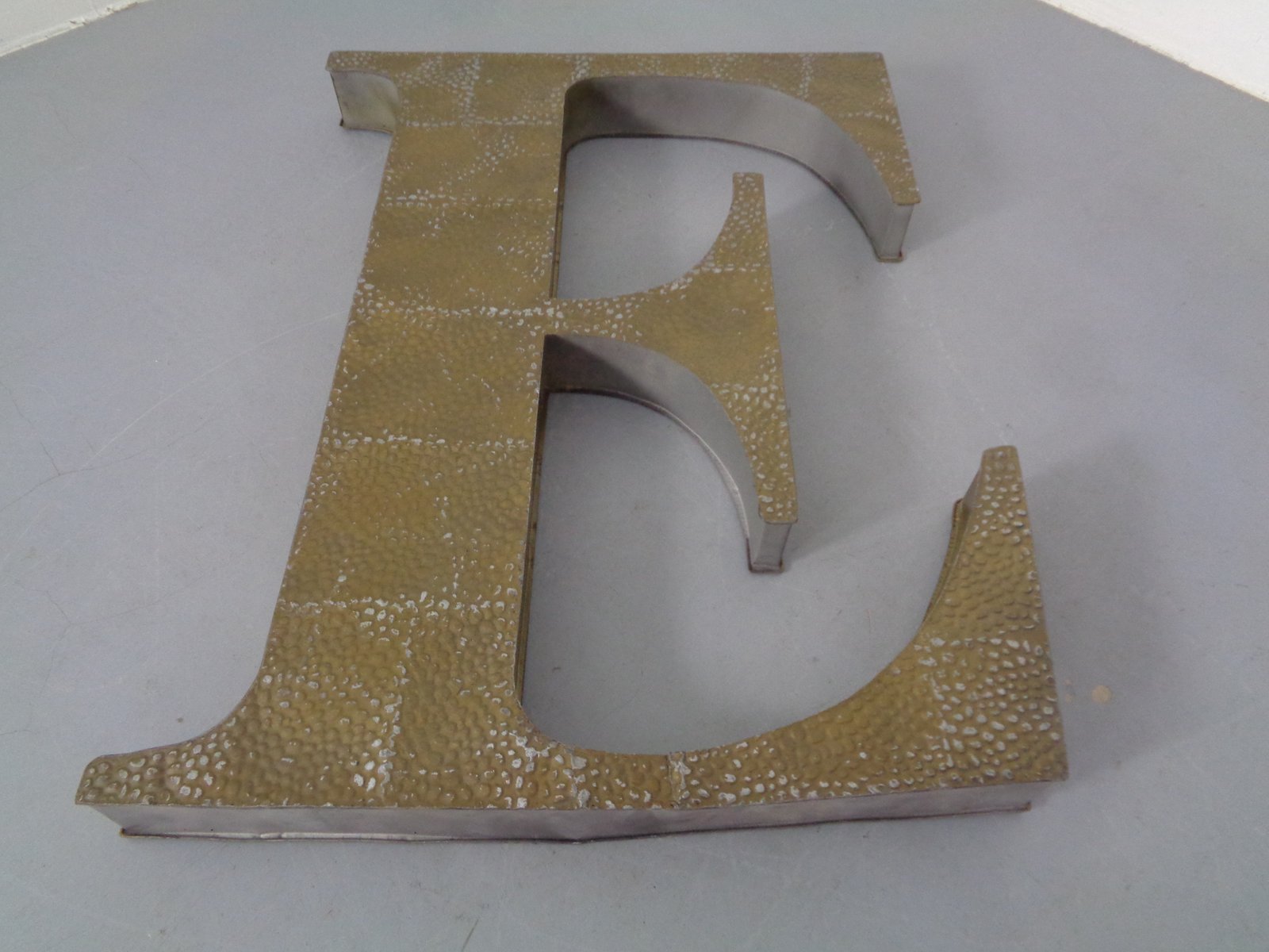 Large Industrial Letter E in Aluminum, 1960s for sale at Pamono
