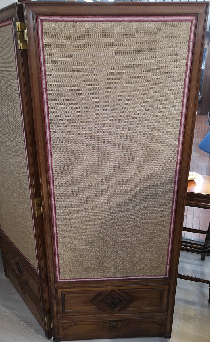 Double Sided Trifold Privacy Screen or Room Divider for sale at Pamono