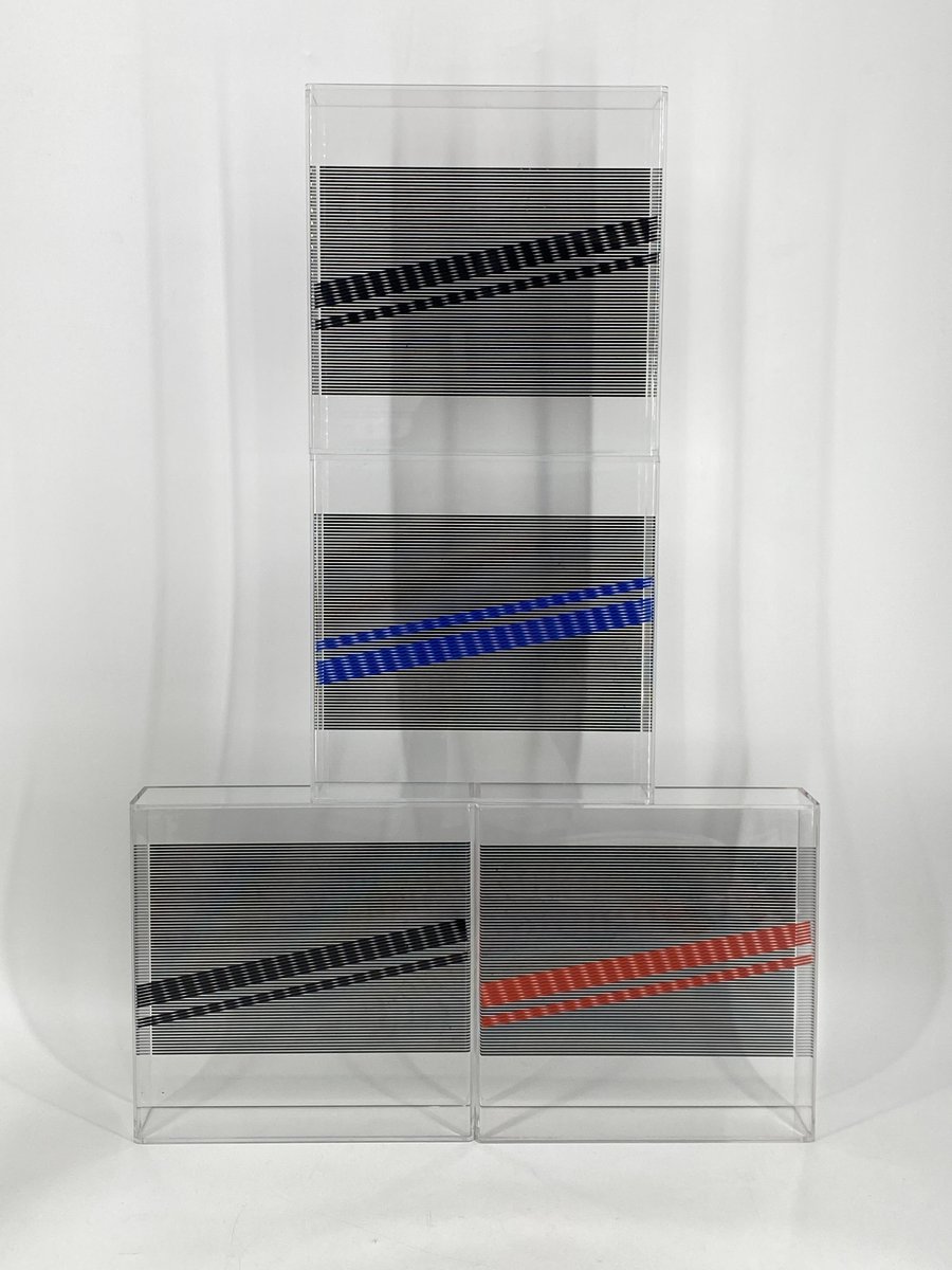 Italian Artist, Op-Art Objects, 1970s, Acrylic Glass, Set of 4 for sale ...