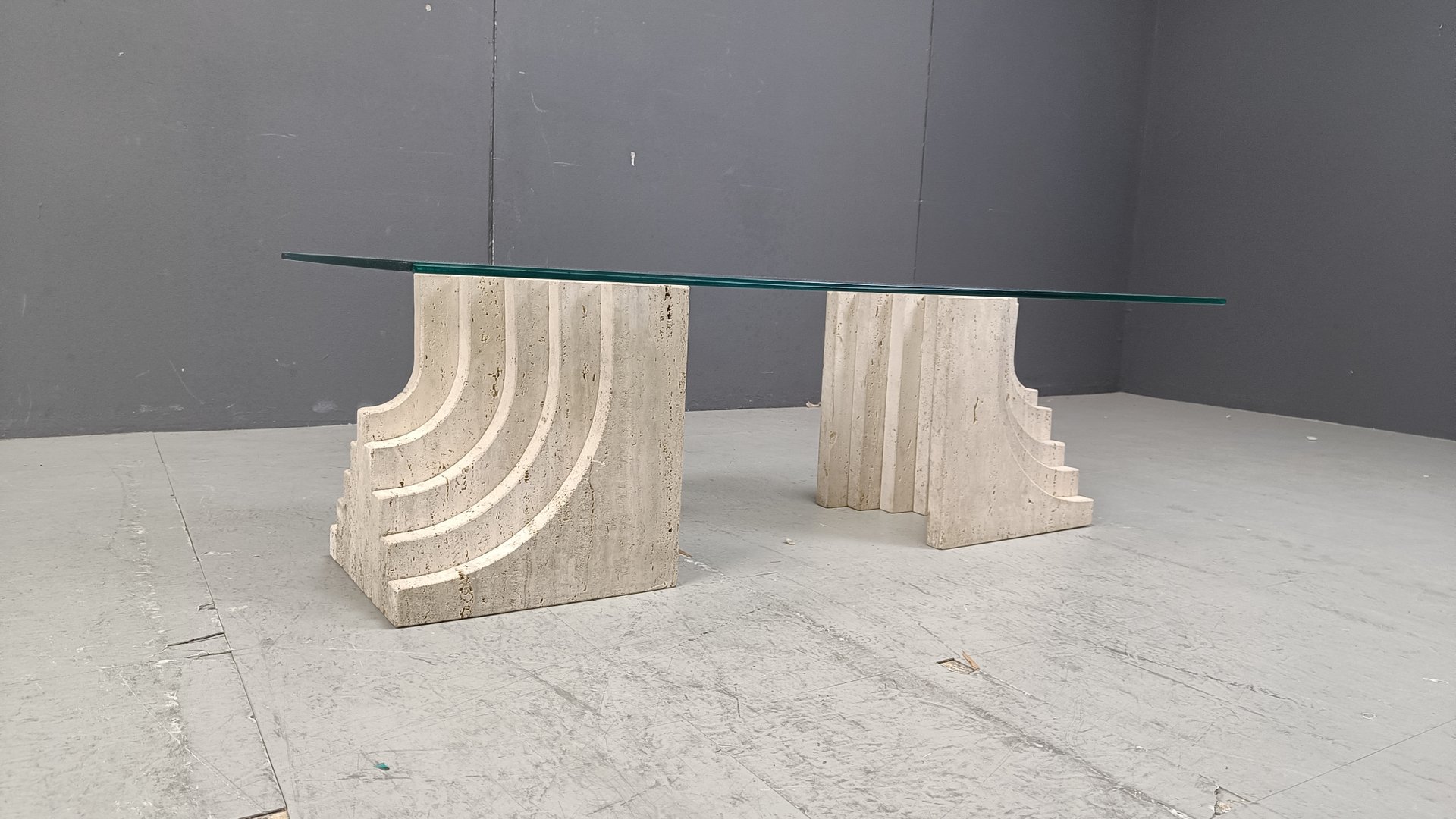 Vintage Travertine Coffee Table Italy , 1970s for sale at Pamono