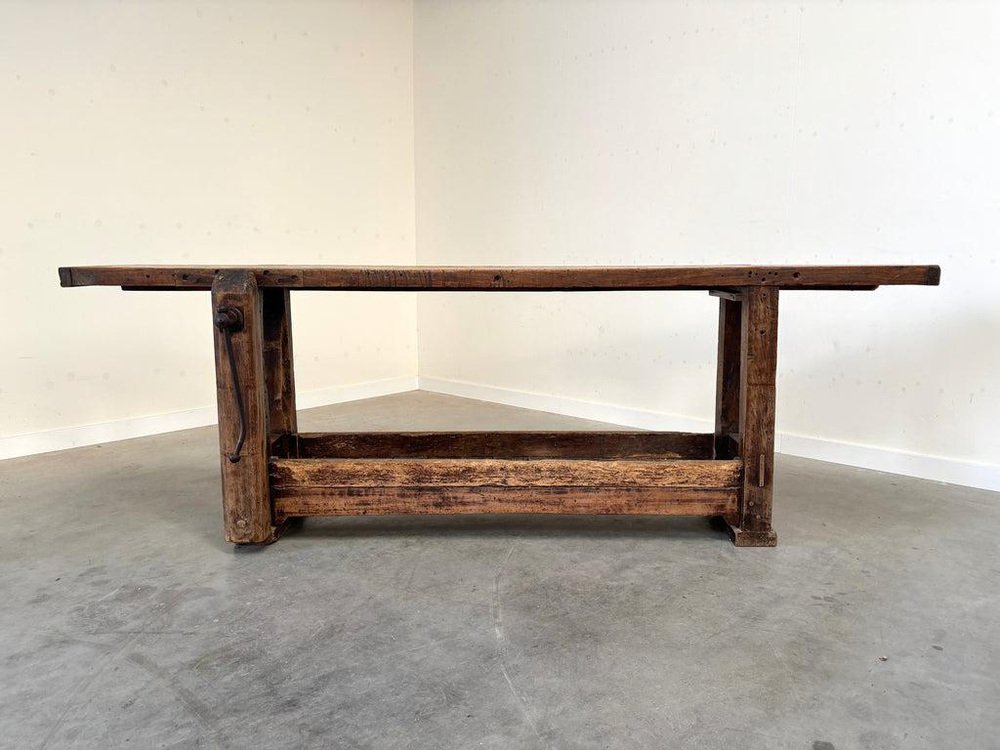 Large Antique Carpenter's Working Table for sale at Pamono