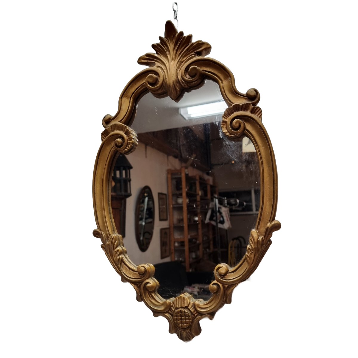 Vintage Rococo Style Crested Mirror, 1960s for sale at Pamono