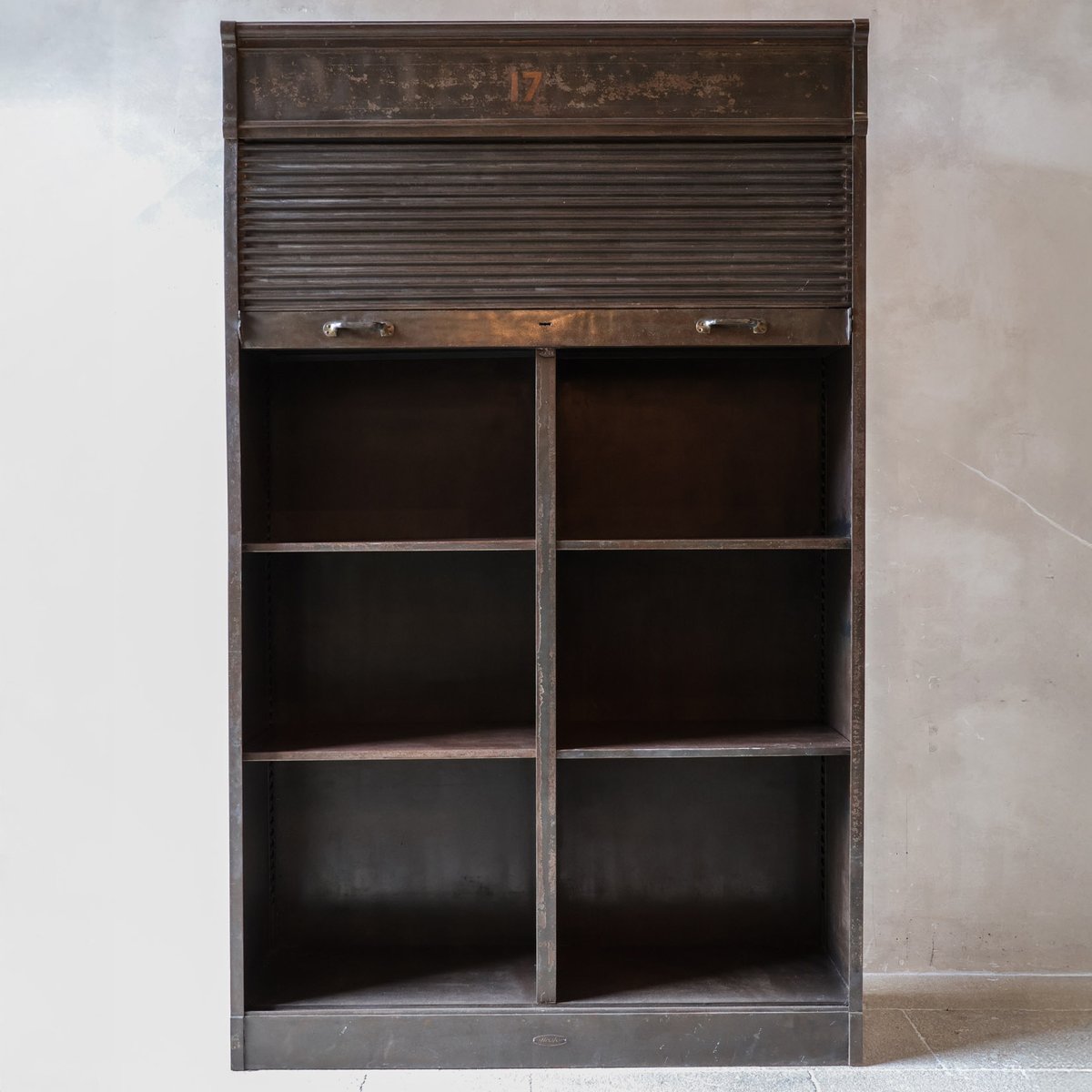 Antique Roll-Front Archive Cabinet from Strafor, 1920s for sale at Pamono