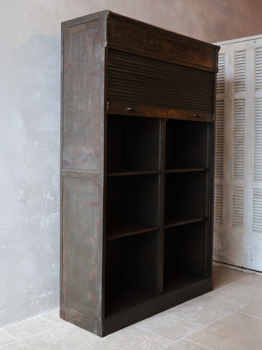 Antique Roll-Front Archive Cabinet from Strafor, 1920s for sale at Pamono