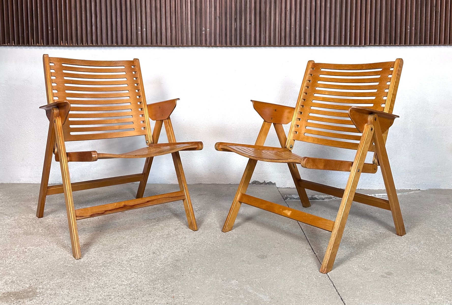 Set of Early Edition Model Rex Lounge Folding Chairs by Niko Kralj for ...