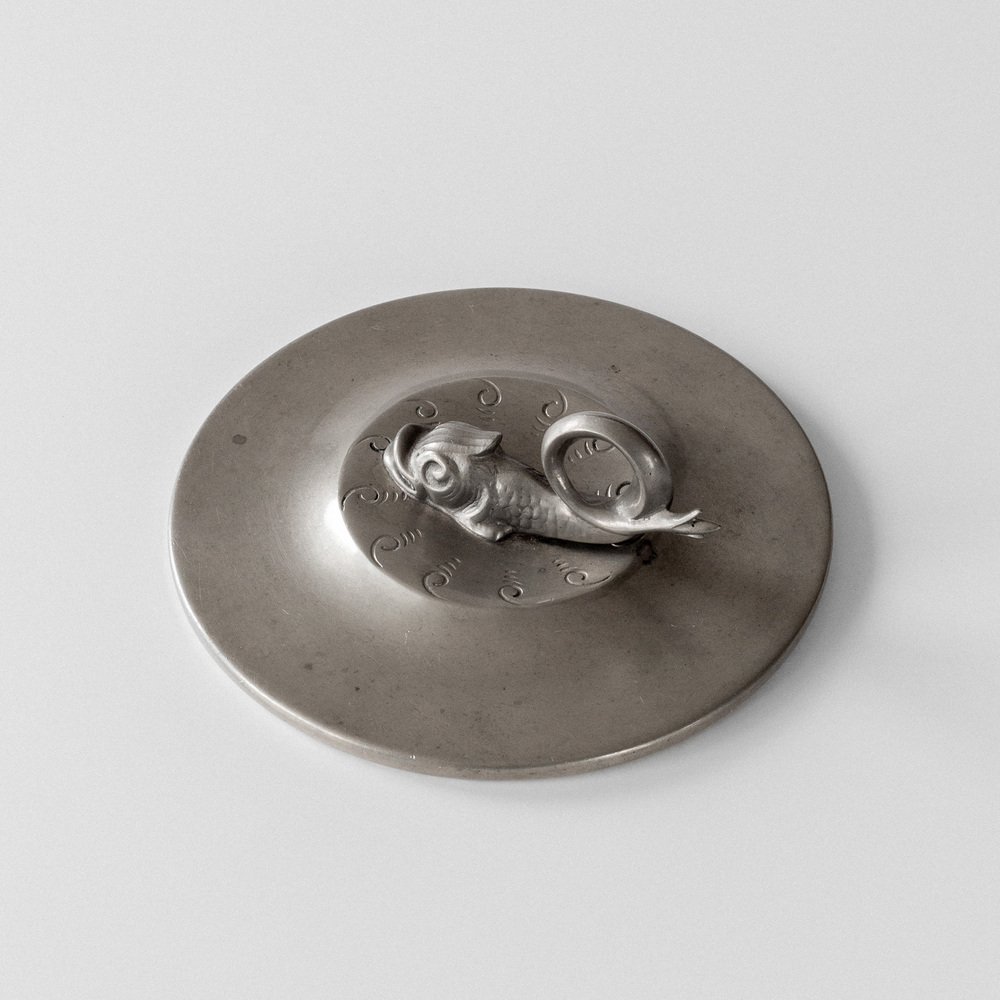 Swedish Grace Art Deco Pewter Hand Mirror with Koi Fish, 1930s for sale ...