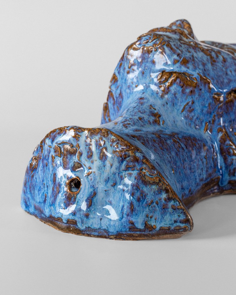 Mid-Century Swedish Blue Glazed Ceramic Mask, Scandinavia, 1970s for ...