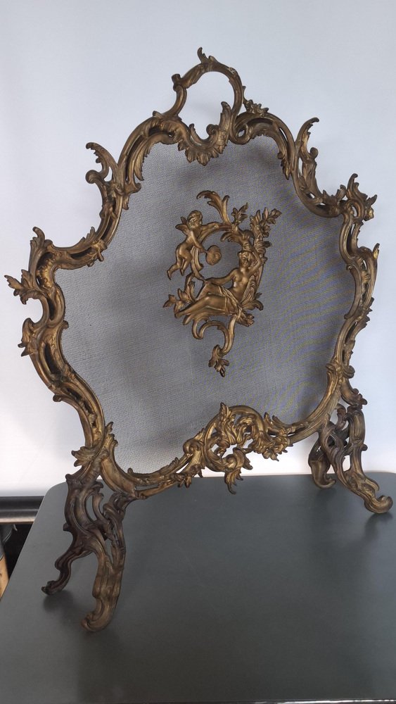 19th Century Louis XV Bronze Fireplace Fire Screen, 1890s for sale at ...