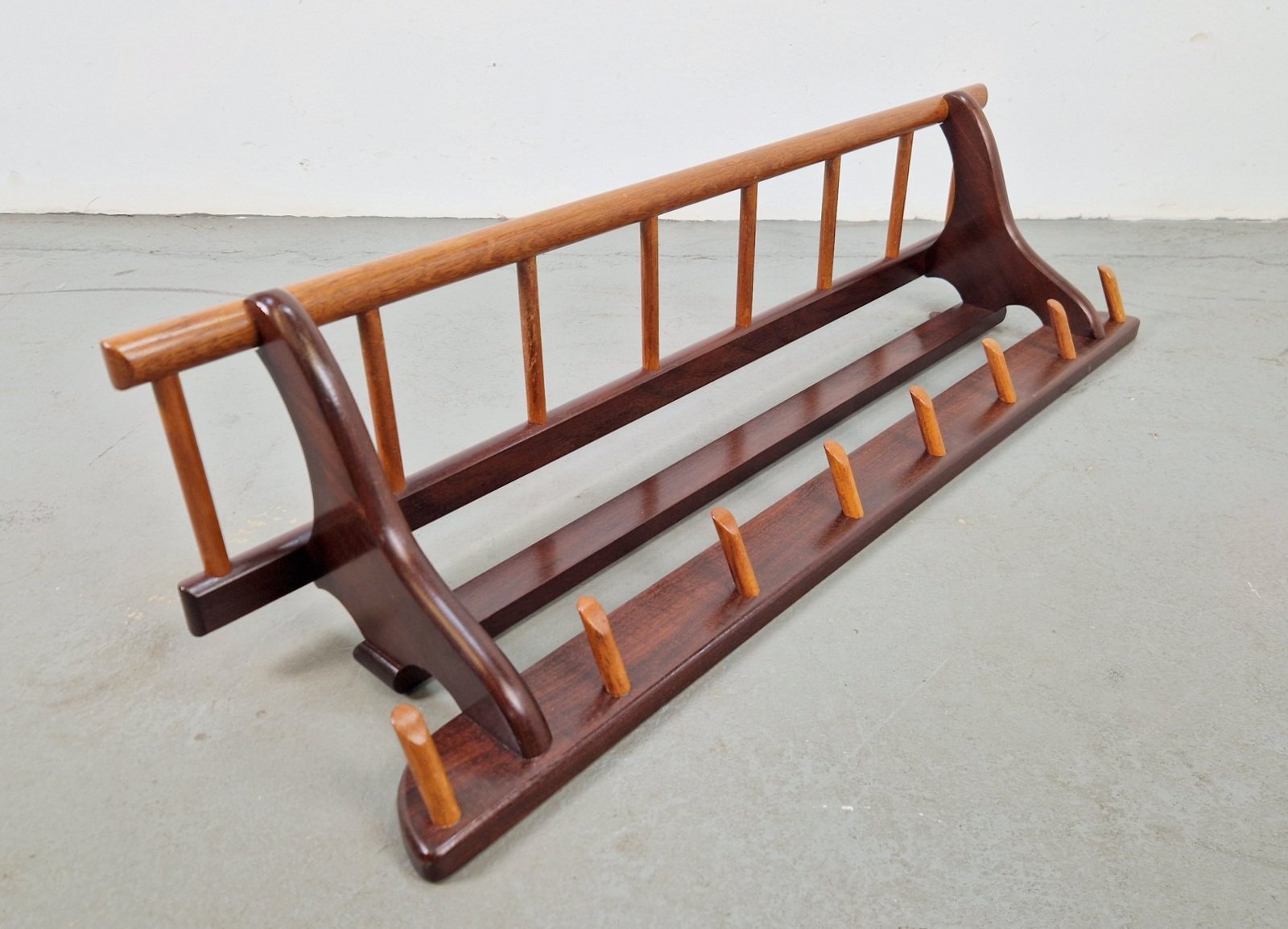 Mid-Century Scandinavian Teak Wall Coat Rack, 1960s for sale at Pamono
